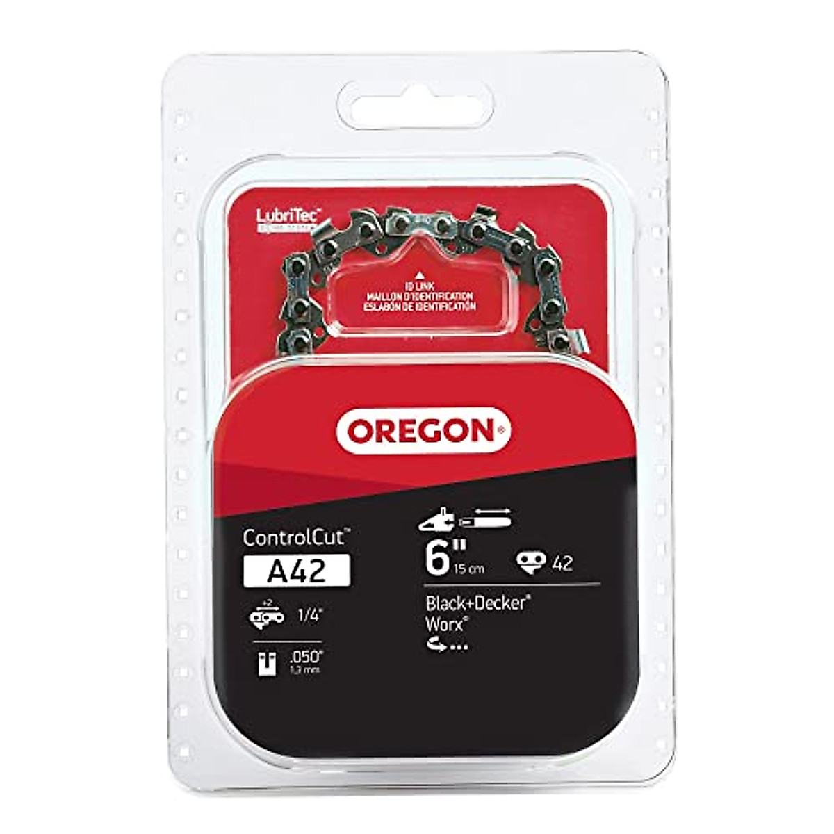 Oregon A42 ControlCut Chainsaw Chain for 6-Inch Saw, Fits Black & Decker Alligator Lopper, Worx JawSaw