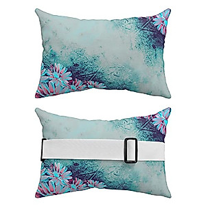 Recliner Head Pillow Ledge Loungers Chair Pillows with Insert Gradient Floral Mottled Retro Pattern Lumbar Pillow with Adjustable Strap Outside Patio Decorative Garden Cushion for Bench Couch, 2 PCS