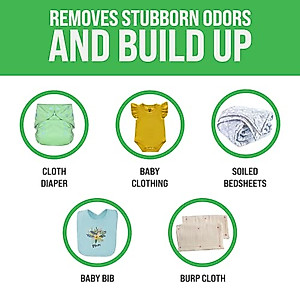 Rockin' Green Baby Cloth Diaper Detergent(90 Loads), Plant based, All Natural Laundry Detergent Powder, Vegan and Biodegradable Odor Fighter, Safe for Sensitive Skin, 45 oz (Unscented).