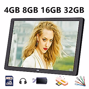 10 Inch Screen LED Backlight HD 1024 * 600 Digital Photo Frame Electronic Album Picture Music Movie Full Function Good Gift (Color : White 4GB, Size : AU Plug)