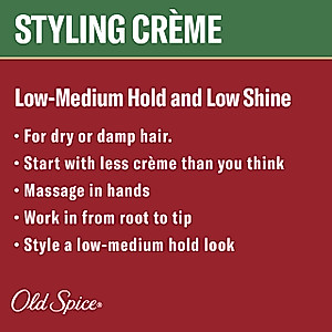 Old Spice, Hair Styling Crème for Men LowMedium HoldLow Shine 2.22 Each Twin Pack NEW Formula, 4.44 Fl Oz