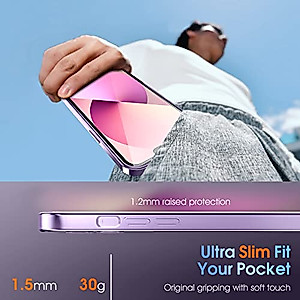 Magnetic Clear for iPhone 13 Mini Case with MagSafe [Integrated Camera Cover Glass] [Original iPhone Exterior] Silicone Cover Slim Thin [Non-Yellowing] Anti-Fingerprint Scratch Wireless Charging
