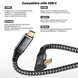 HOTUTUKI USB C to C 3.2 Gen 2×2 Cable 100W/20Gbps [6.6FT/2m] 4K Video Output Fast Charge Compatible with Thunderbolt 3/4 for MacBook iPad Galaxy Pixel Dell Yoga 27 Dell LG Type C Display Monitor etc.…