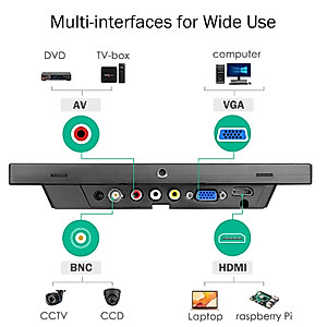 Dcorn 8 Inch Mini Monitor,Small HDMI Monitor 1280x720 16:9 IPS Metal Housing Computer Monitor Support HDMI/VGA/AV/BNC Input with Wall Bracket&Remote Control,178 Full Viewing w/Speaker