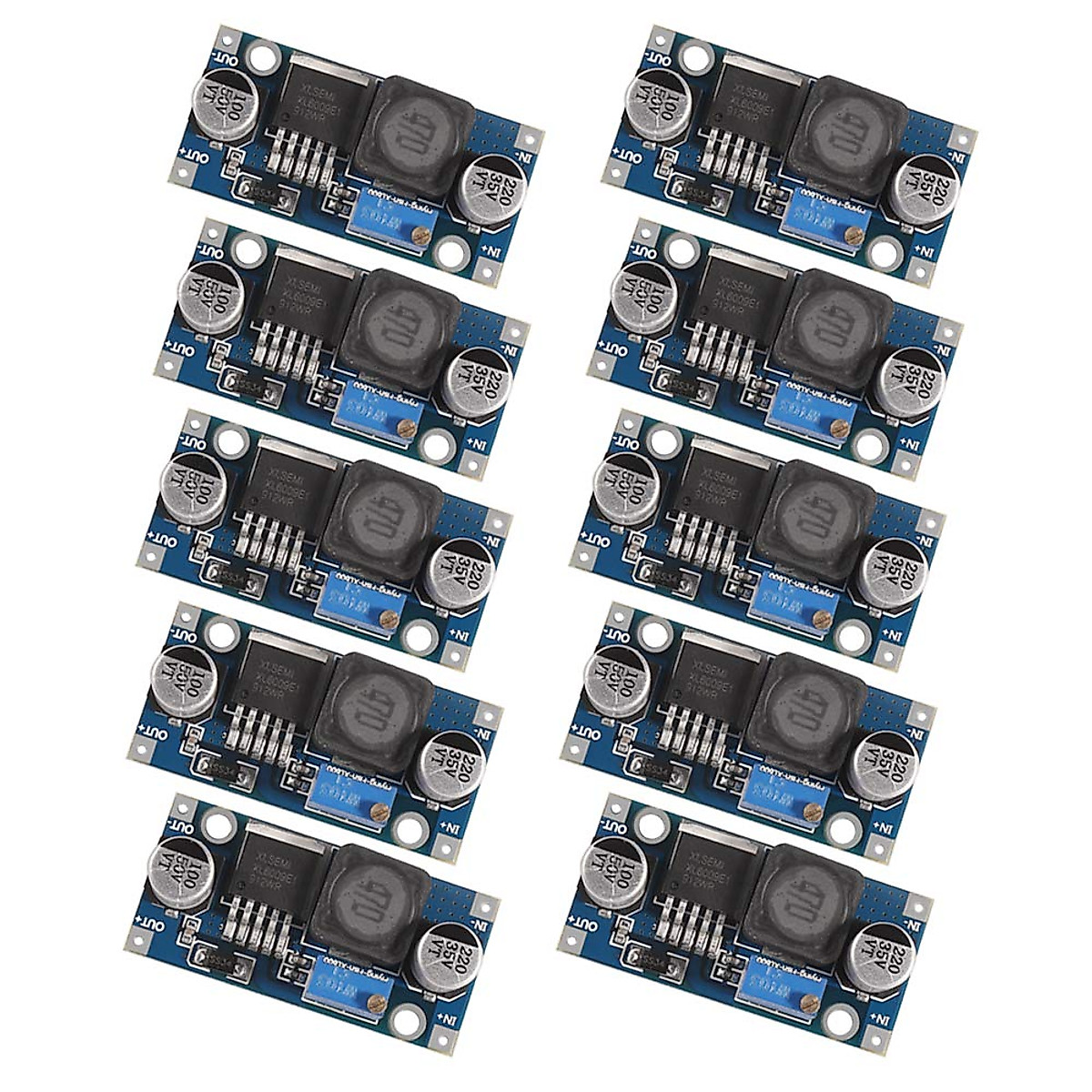 AITRIP 10 Pack XL6009 DC-DC Buck Boost Voltage Converter Power Module 4A 400KHz Adjustable Switch Module 3.8-30V to 1.25-35V Power Supply