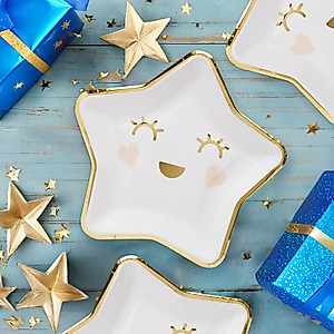 Sparkle and Bash 48-Pack Twinkle Little Star Paper Plates for Baby Shower, Gender Reveal Party (9 in)