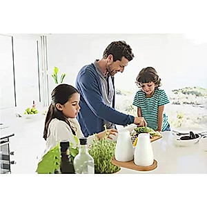 Salt and Pepper Shakers Set with a Bamboo Tray Ceramic Salt Shaker White Salt and Pepper Shaker Simplicity Salt and Pepper Set