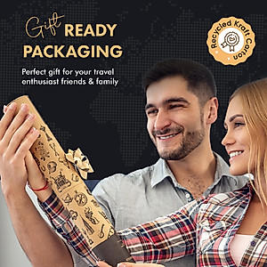 XL Scratch Off Map of The World with Flags - 36 x 24 Easy to Frame Scratch Off World Map Wall Art Poster with US States & Flags - Deluxe World Map Scratch Off Travel Map Designed for Travelers