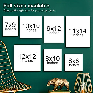 PHOENIX Painting Canvas Panels 10x10 Inch, 12 Value Pack - 8 Oz Triple Primed 100% Cotton Acid Free Square Canvas Boards for Painting, White Blank Flat Canvas Boards for Acrylic, Oil Paints