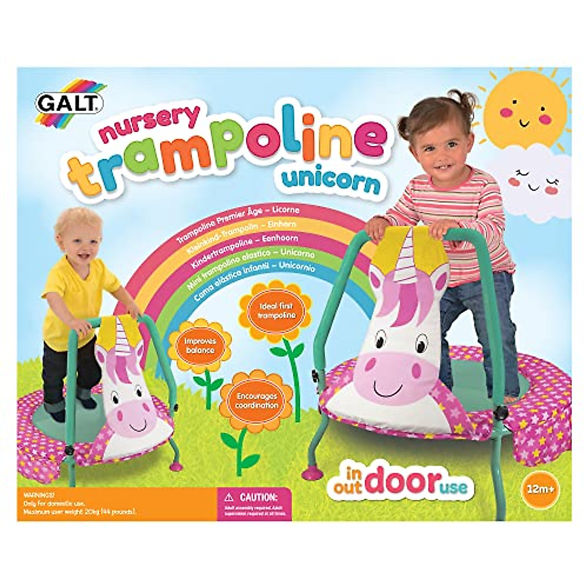 Galt Toys, Nursery Trampoline - Unicorn, Trampolines for Kids, Ages 1 Year Plus