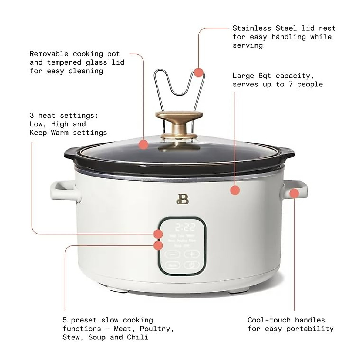 6 Quart Programmable Slow Cooker (White Icing)