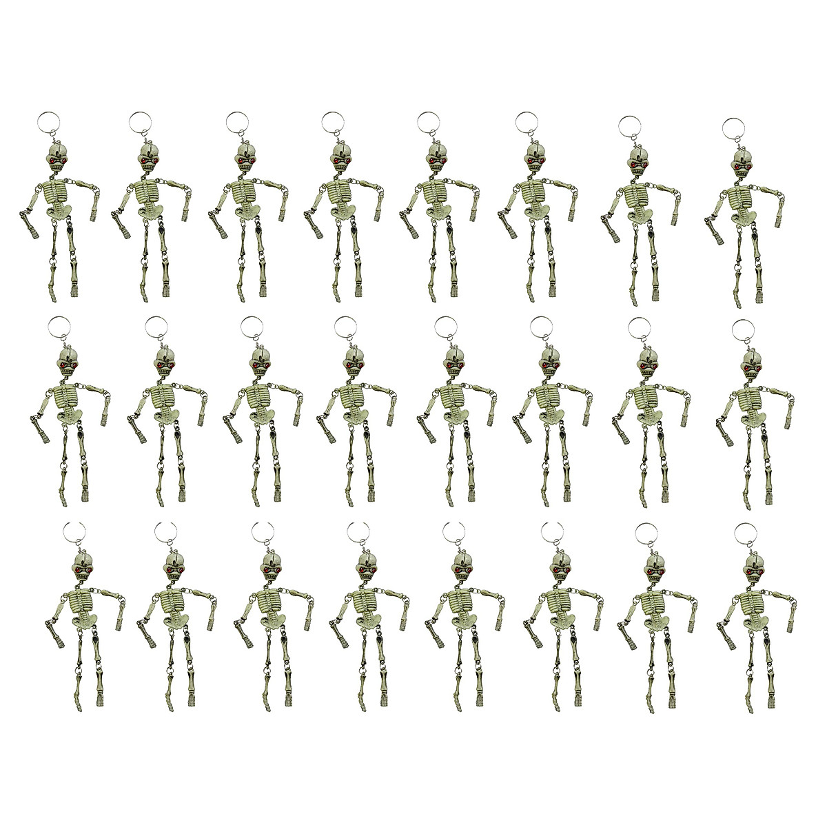 Curious Minds Busy Bags Bulk 24 Skeleton Keychains - Fidget Set for Doctors and Medical Professionals - Halloween Novelty Goodie Bag Filler Trick or Treat (2 DOZEN)