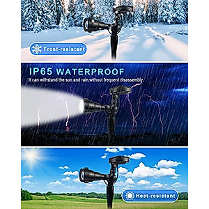 enrybia Solar Spot Lights Outdoor Adjustable Spotlights IP65 Waterproof Solar Powered Wall Lights for Garden Yard Backyard Pathway Driveway Landscape Lighting (White Light)