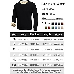 Gihuo Men's Warm Crewneck Sweatshirt Winter Sherpa Lined Fleece Sweatshirt Athletic Pullover Tops Loungewear (Black, XL)