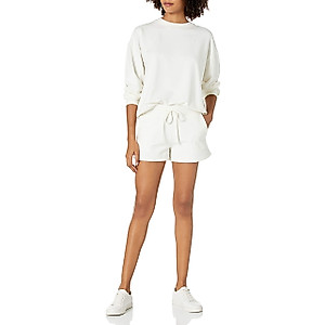 The Drop Women's Elaina Pull-On French Terry Sweatshort, Ivory, M