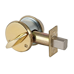 Schlage Lock Company B660605 Grade 1 Single Cylinder Deadbolt with 12297 Latch and 10094 Strike, Satin Brass Finish