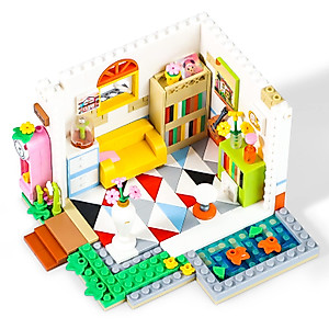 PinkBee Friends Flower House Building Block Sets, Girls Mini Greenhouse Apartment Dreamhouse Study Reading Room Bricks Kit Christmas Xmas Gifts for Adults Kids 8+ 8-12 6-12 7-9 (618 PCS)