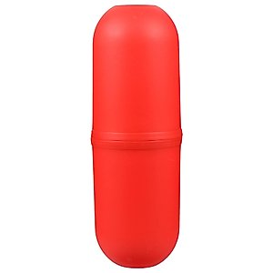 MILISTEN Toothbrush Covers Travel Toothbrush Case, Portable Toothbrush Holder, Toothpaste Cup Holder for Trips and Daily Use, Red Toothbrush Container