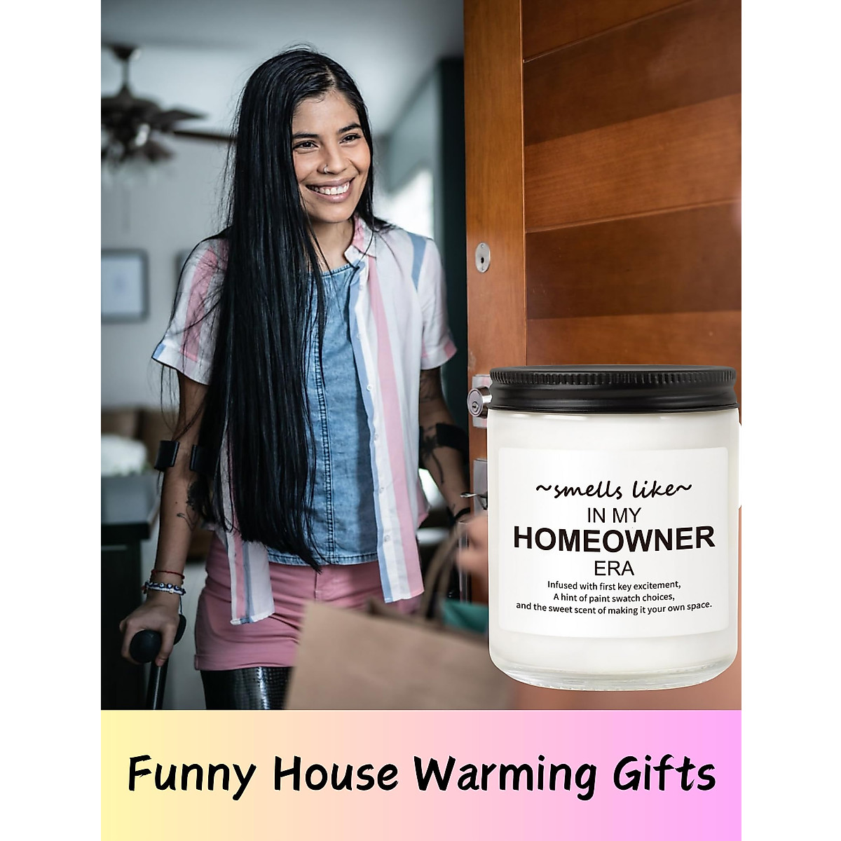 Housewarming Candle, House Warming Gifts New Home Gift Ideas, Funny Housewarming Gifts for Women Men, New Apartment Home Gifts, Vanilla Scented Candle