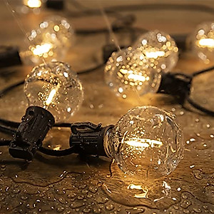 ALL FORTUNE Solar Outdoor String Lights, 15FT G50 Patio Lights String Waterproof with 10 Warm White LED Shatterproof Bulbs, Perfect for Garden, Backyard, Pergola, Party, Cafe, Camping Decoration