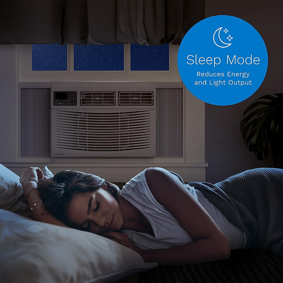 hOmeLabs Window Air Conditioner 8000 BTU - Energy Efficient, Digital Thermostat, Remote Control - Ideal for Rooms up to 350 Square Feet