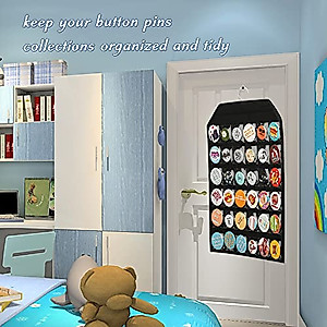 PACMAXI Wall Hanging Pin Organizer Display Storage Stand, Enamel Pin Display Holder,hold Up To 36 Pins (Black)