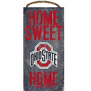 Fan Creations NCAA Ohio State Buckeyes 6" x 12" Home Sweet Home Wood Sign