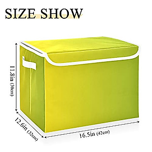 innewgogo Yellow Gradient Storage Bins with Lids for Organizing Organizer Containers with Handles Oxford Cloth Storage Cube Box for Bed Room