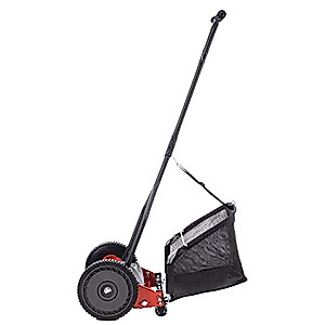 Craftsman 304-14CR 14-Inch 5-Blade Push Reel Lawn Mower with Grass Catcher, Red