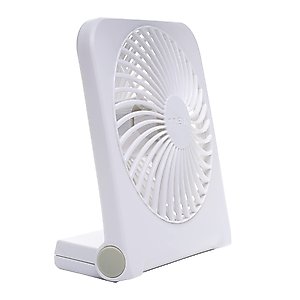 Treva 5-Inch USB and Battery Powered Desk Fan With Two Cooling Speeds and Adjustable Tilt, Small USB Fan Cubicle Accessories Durable and Long Lasting (White)
