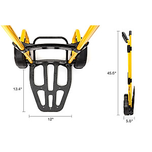 STANLEY Heavy-Duty Folding Hand Truck & Dolly, 400 lbs. (181 kgs.) Capacity, Professional Grade, Compact, Lightweight & Slim Design, Easy Storage, Steel Frame, Ergonomic 3 Handle Design (SXWT-FT591)