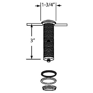 Westbrass ASB-B3-01 Sink Top Waste Disposal Replacement Air Switch Trim Only, Flush Button, Polished Brass