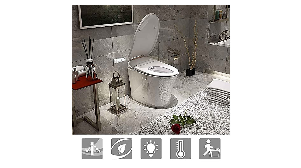 Smart Bidet Toilet with Remote Control & Automatic Flushing
