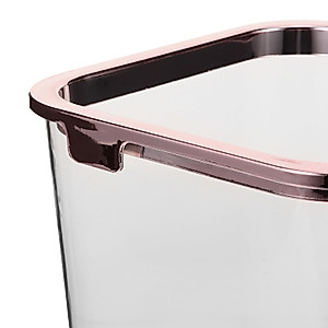 MAGICLULU Clear Trash Can Square Wastebasket Plastic Garbage Bin Transparent Rubbish Can Waste Container for Bedroom Kitchen Bathroom Home Office A