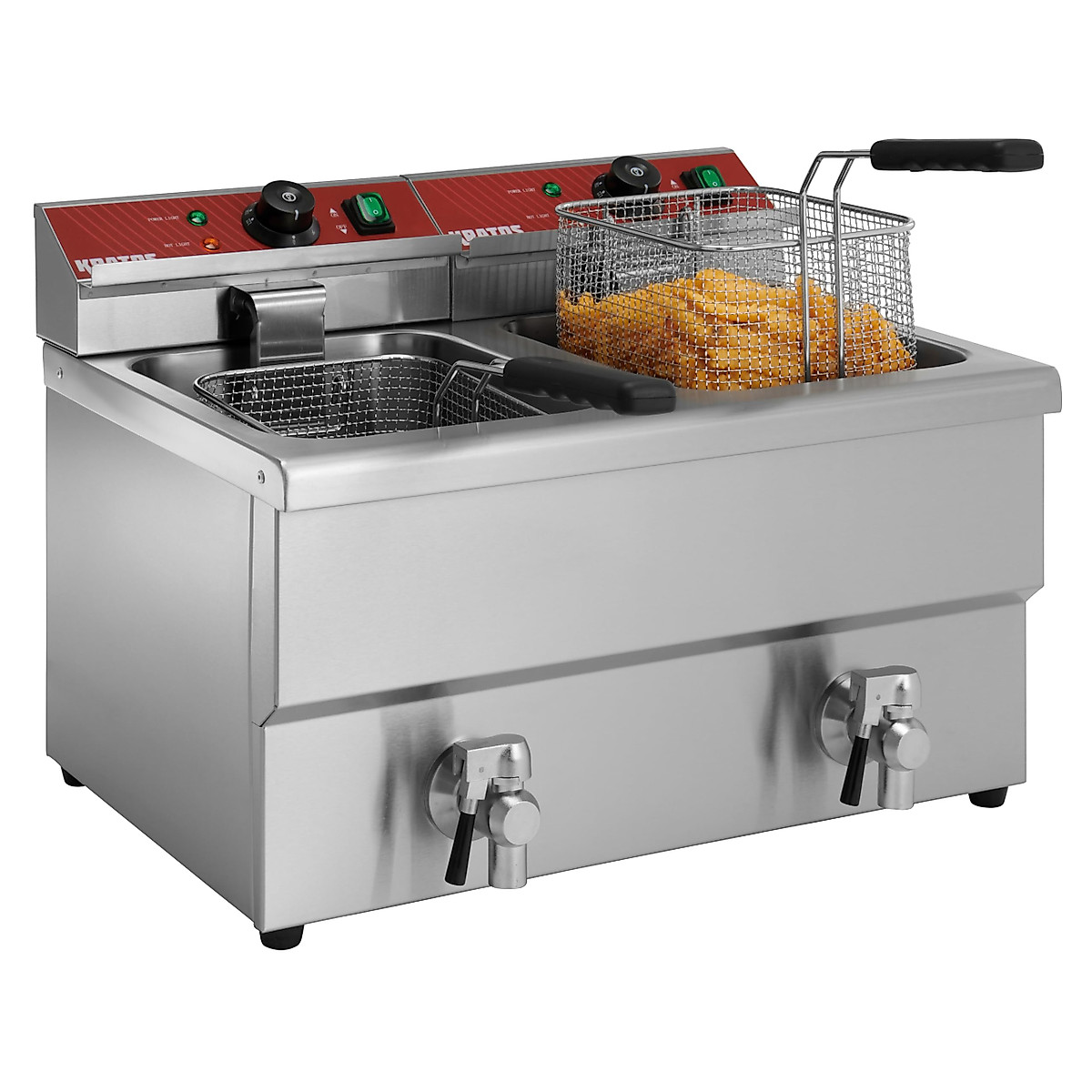 Kratos 29Y-016 Commercial Electric Countertop Fryer, 30 lb. Capacity, 208/240V, 7000W, 2 Baskets