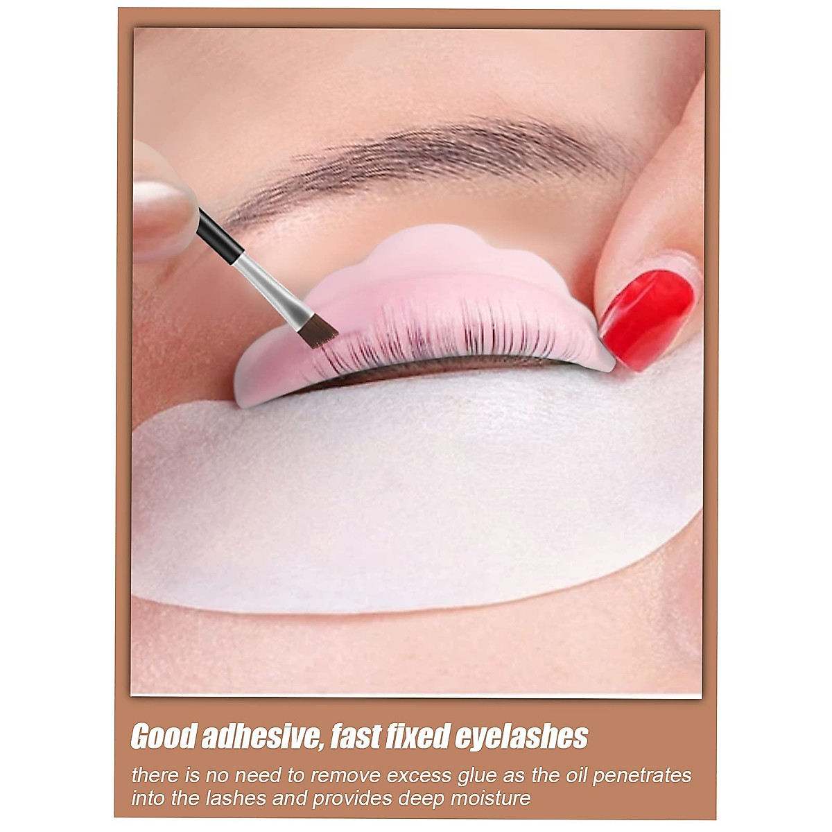 Lash Lift Glue Balm EBANKU Upgrade Lash Lift Glue Adhesive, Lash Lift Balm with Brush Pads Kit Strong Viscosity Lifting Curling and Nourishing Eyebrow Lamination Glue Balm Strawberry Scent 0.71Oz