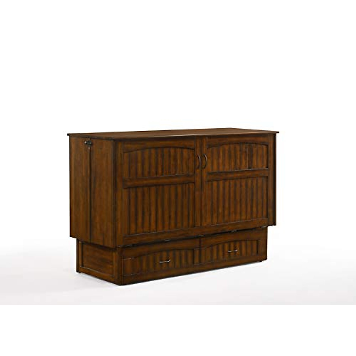 IQ FURNITURE Alpine Queen Murphy Cabinet Bed, Heritage Brown