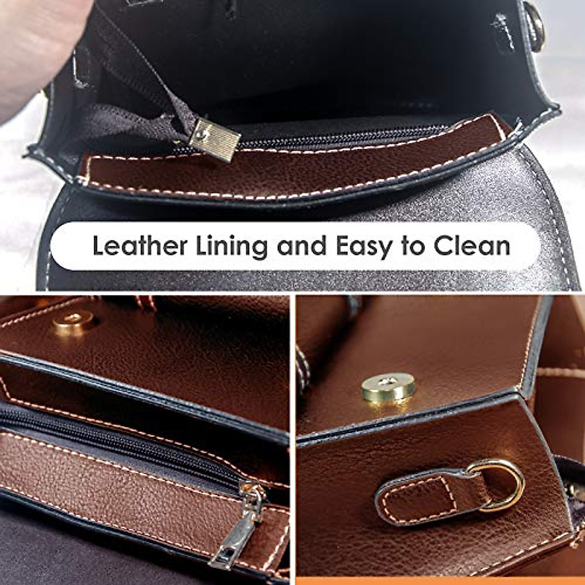 Little Bee Mini Backpack Faux Leather Women Backpack Purse Convertible Handbag Fashion Crossbodybag Girl Cute Preppy Bookbag, Brown