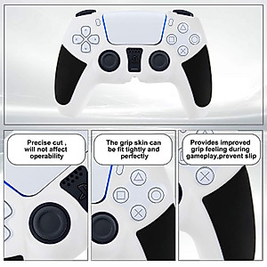 Ermorgen Anti-Slip Silicone Cover Skin Compatible for PlayStation 5 Controller, with 4 Thumb Grip Caps for PS5 DualSense Wireless Controller Soft Gel Rubber Case -White