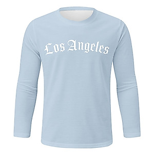 Mens T Shirts Summer Shirts for Men Printed O Neck Long Sleeve Lightweight Loose Fit Thermal Tees Stylish True Comfort Tops Mens Work Shirts