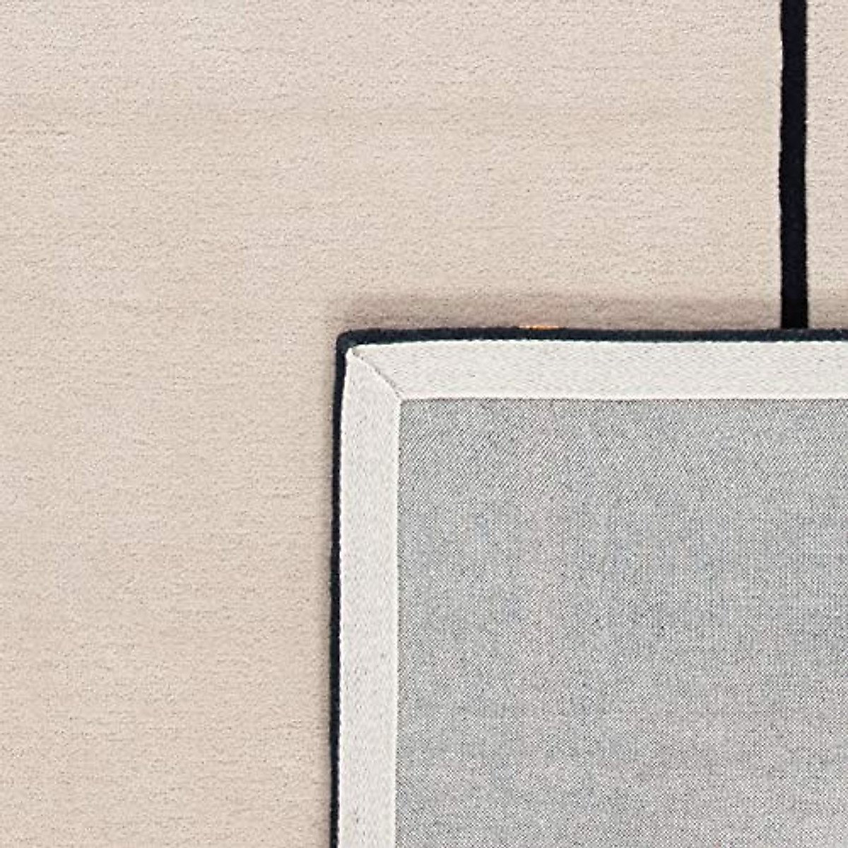 SAFAVIEH Fifth Avenue Collection 3' Round Ivory/Black FTV110A Handmade Minimalist Mid-Century Modern Abstract Premium New Zealand Wool Entryway Foyer Living Room Bedroom Kitchen Area Rug