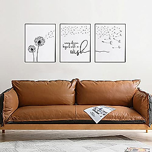 Every Dream Begins With A Wish Dendelion Wall Art Bedroom Nursery Decor Dandelion Print Best Friend Gift Living Room Wall Decor, Set of 3, UNFRAMED 11X14INCH