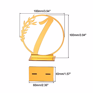 MECCANIXITY Acrylic Number Table Sign Holders Place Cards Labels with Stands Gold Tone 1-10 for Wedding Events Parties Centerpieces