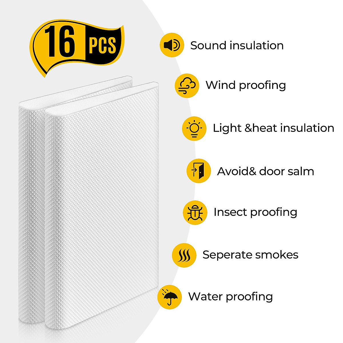 Zonon 32 Pieces Door Corner Seal Weatherstripping Exterior Door Frame Seal Draft Stopper Adhesive Corner Pads for Weather Stripping and Draft Protection (White)