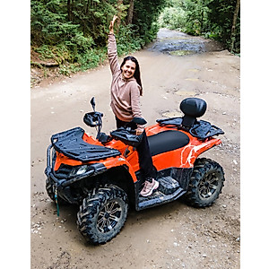 KEMIMOTO ATV Seat Cover Four Wheeler Seat Cover Water-Resistant Universal Compatible with Polaris Sportsman Fourtrax Can-Am Kawasaki Arctic Cat CFMOTO, Black