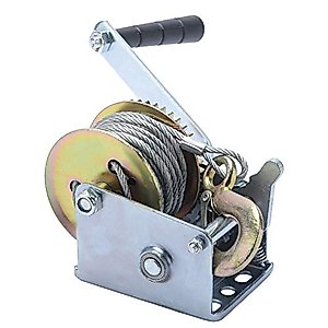 HighFree Hand Winch with 27ft Steel Wire Rope 600 lbs - Hand Crank Winch - Towing Winches for for Boats, Trailers, ATVs - Single Speed