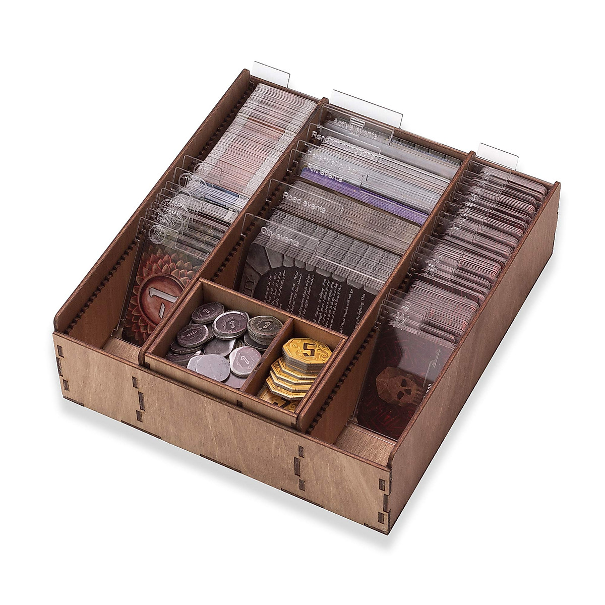 SMONEX Wooden Organizer and Four Player Boards Compatible with Gloomhaven Board Game - Box Suitable for Storage All Gloomhaven Expansions - Insert and Storage