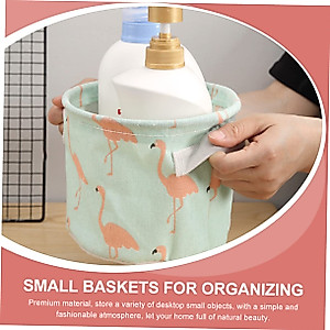 Outanaya 2pcs Storage Basket Mini Containers Shelf Organizer Bins Decorative Storage Bins Snack Containers Canvas Storage Bin Shelves Mini Baskets Decorative Basket Foldable Cotton Linen