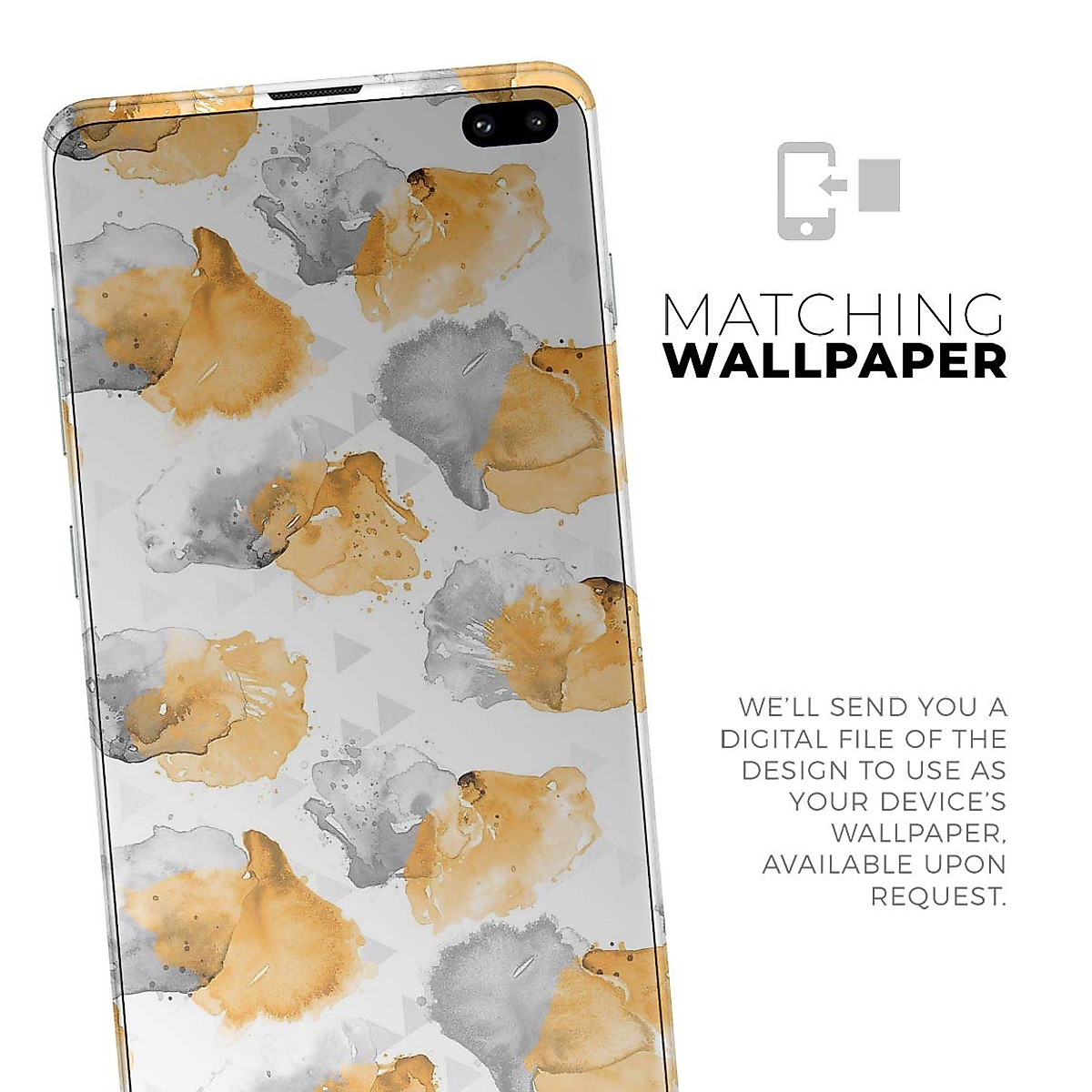 DesignSkinz Karamfila Yellow & Gray Floral V15 Protective Vinyl Decal Wrap Skin Cover Compatible with The Samsung Galaxy S20 (Screen Trim & Back Glass Skin)