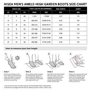 HISEA Men's Rubber Boots Ankle Rain Boots Waterproof Outdoor Mud Bootie for Lawn and Garden
